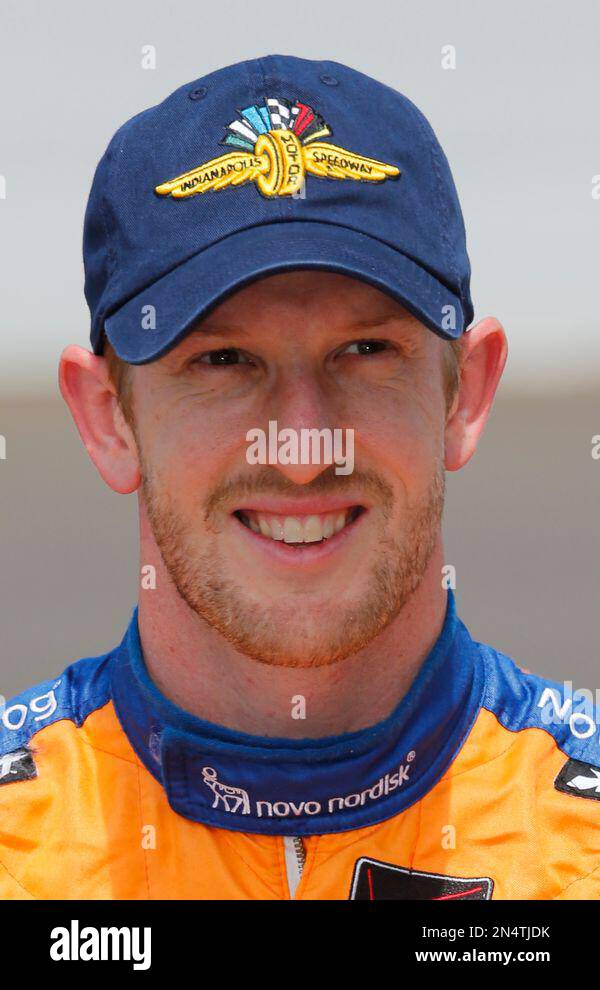 Charlie Kimball poses for a photo after his qualification run on the ...