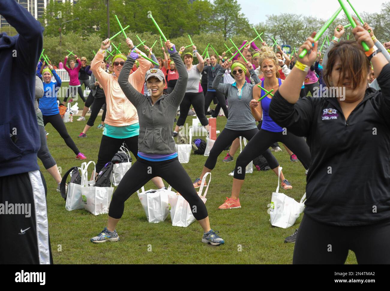 Thousands Of Attendees Take Part In The Pound Rockout Workout Class At