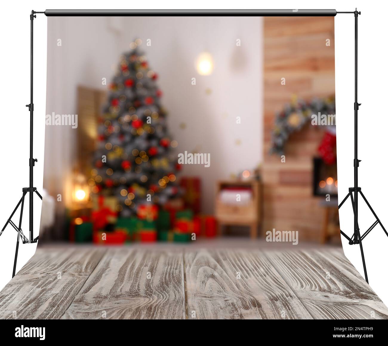 Professional studio background for Christmas photo session isolated on ...