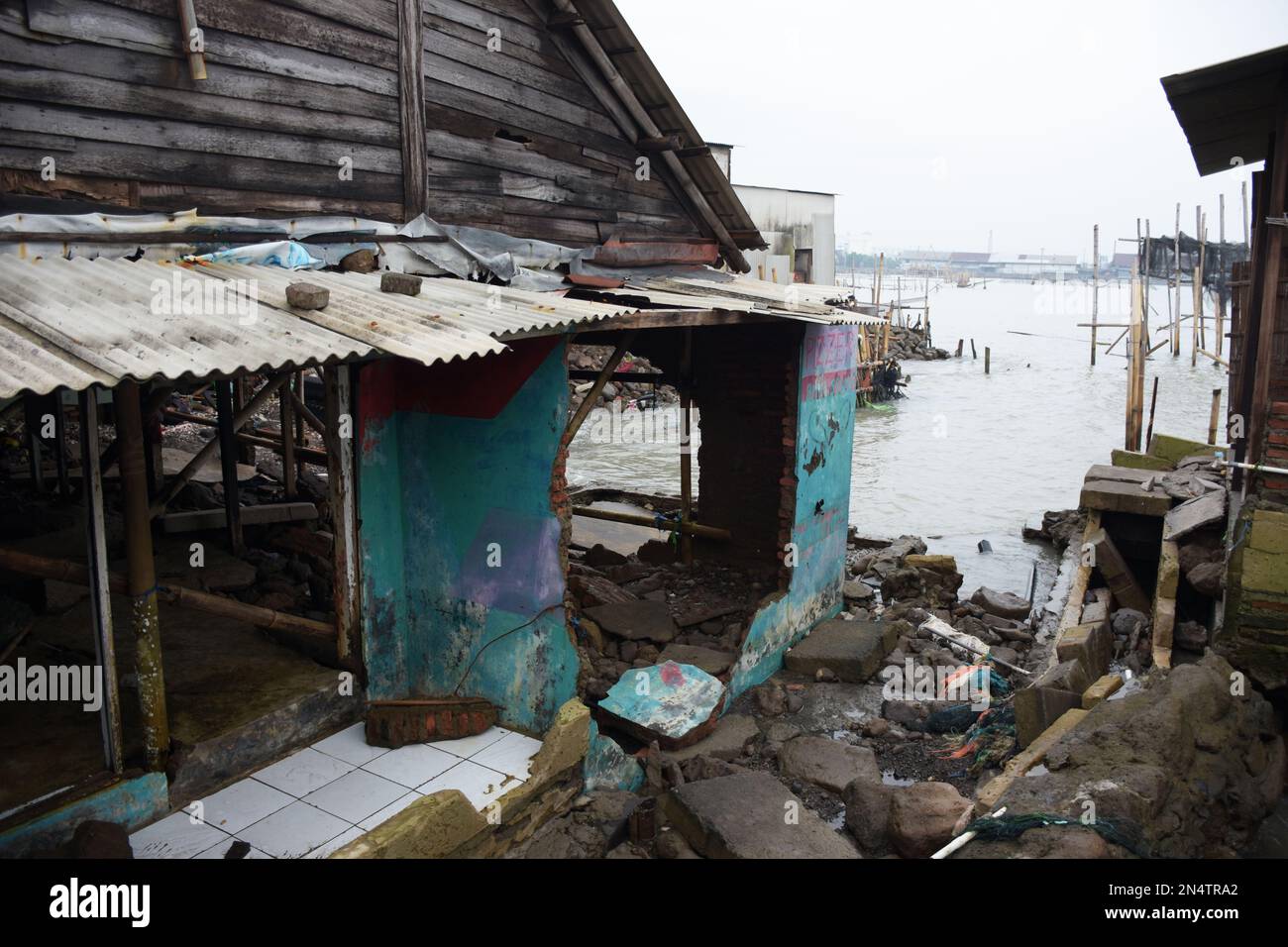 Semarang, Indonesia. 07th Feb, 2023. A house residents is seen damaged ...
