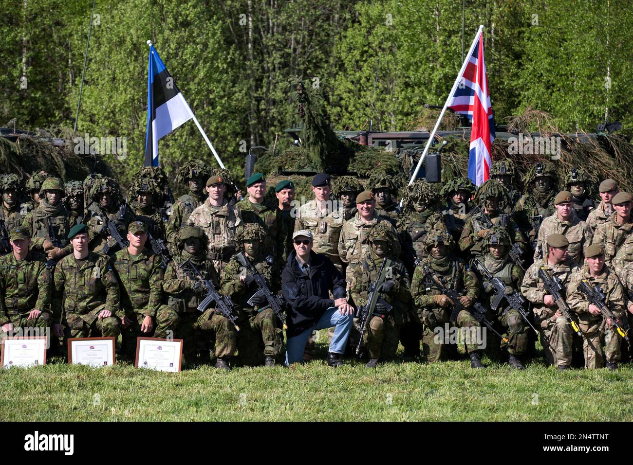 Britain's Prince Harry and Estonian President Toomas Hendrik Ilves ...