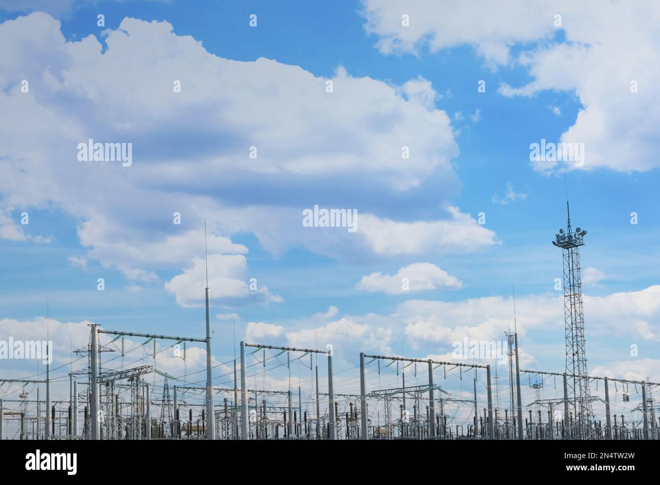 Modern electrical substation outdoors on sunny day Stock Photo - Alamy