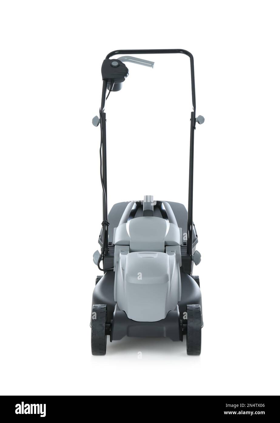 Modern lawn mower isolated on white. Garden tool Stock Photo - Alamy