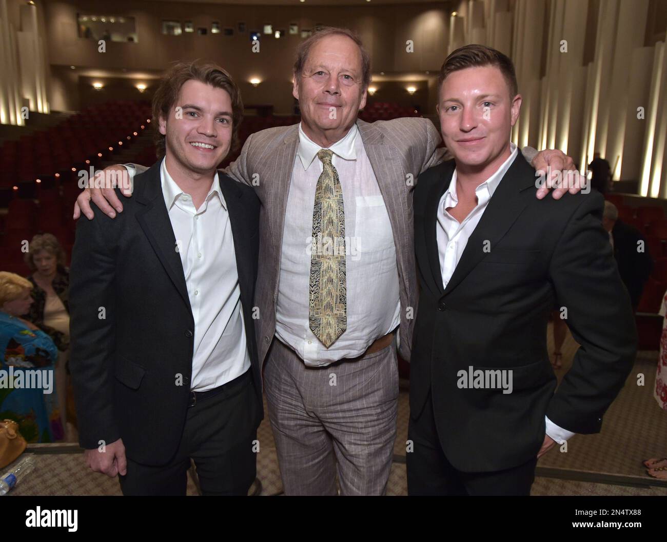 Emile Hirsch and from left, Bruce Beresford and Lane Garrison attend ...