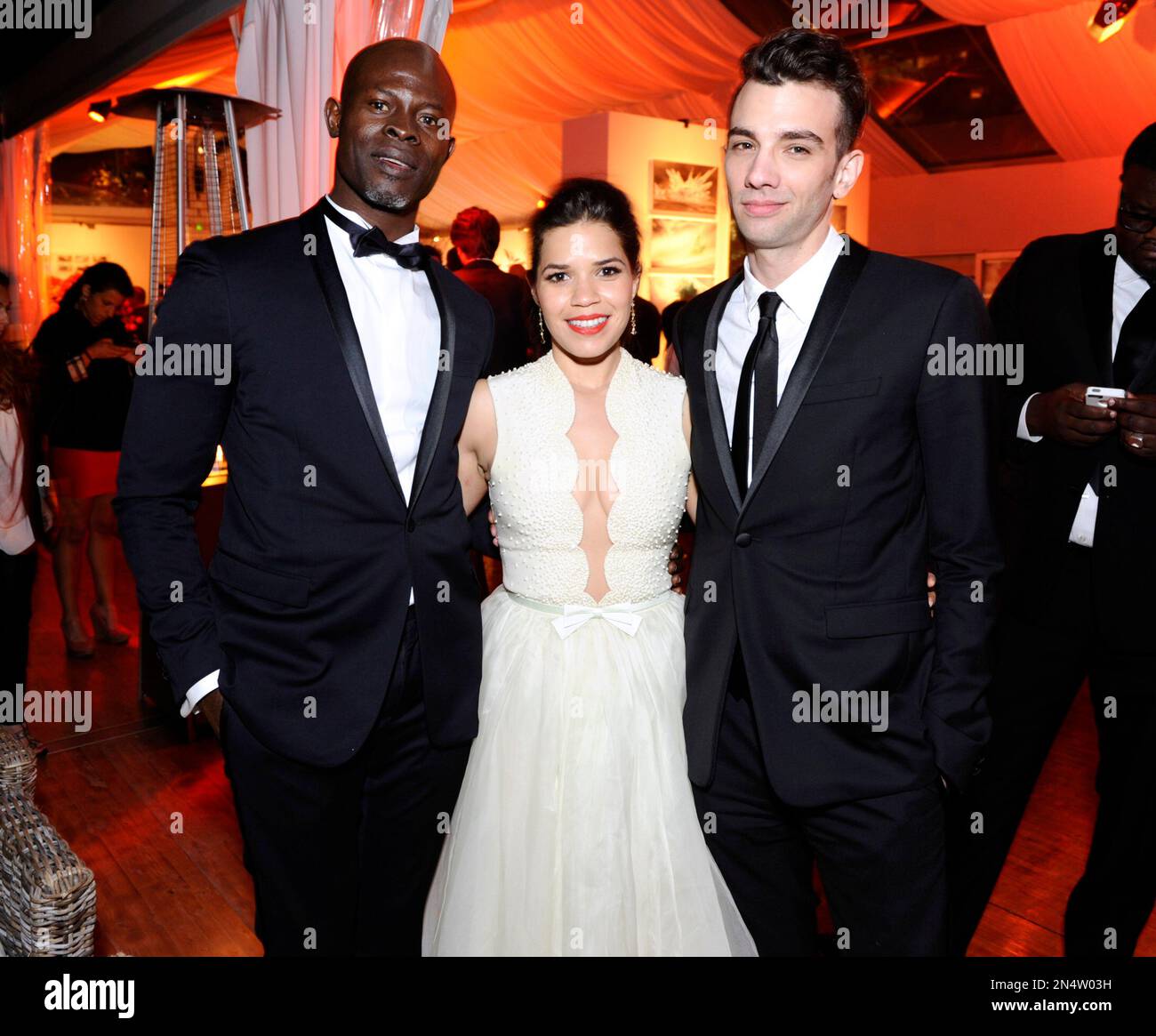 Actors Djimon Hounsou, America Ferrera and Jay Baruchel pose for ...