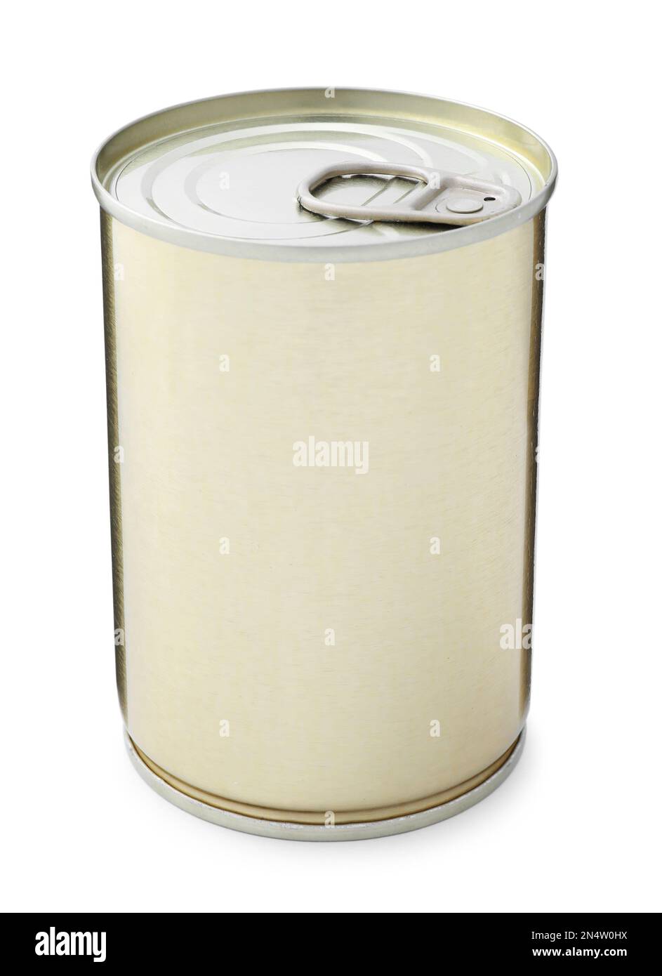 Closed tin can of food isolated on white Stock Photo - Alamy