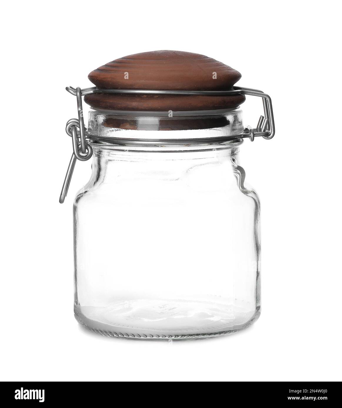 Closed empty glass jar isolated on white Stock Photo - Alamy