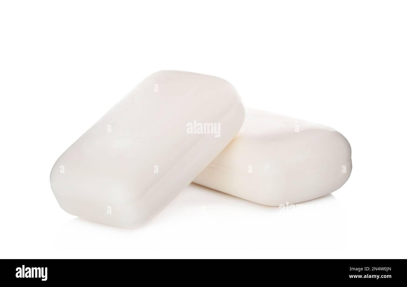 Soap bars on white background. Personal hygiene Stock Photo - Alamy