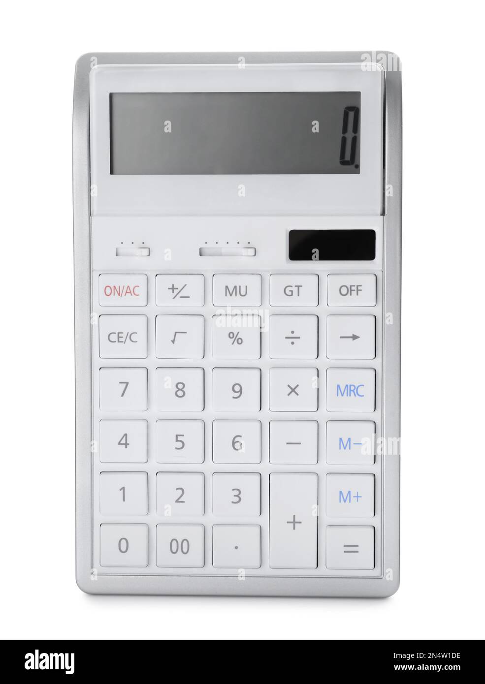 Modern calculator isolated on white. School stationery Stock Photo - Alamy