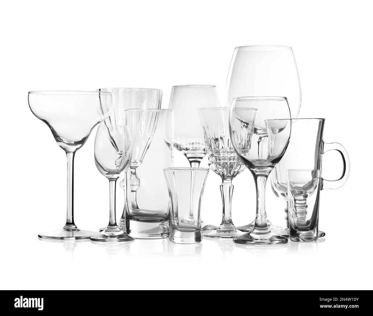 Set of new bar glassware on white background Stock Photo - Alamy Set of new bar glassware on white background Stock Photo - Alamy