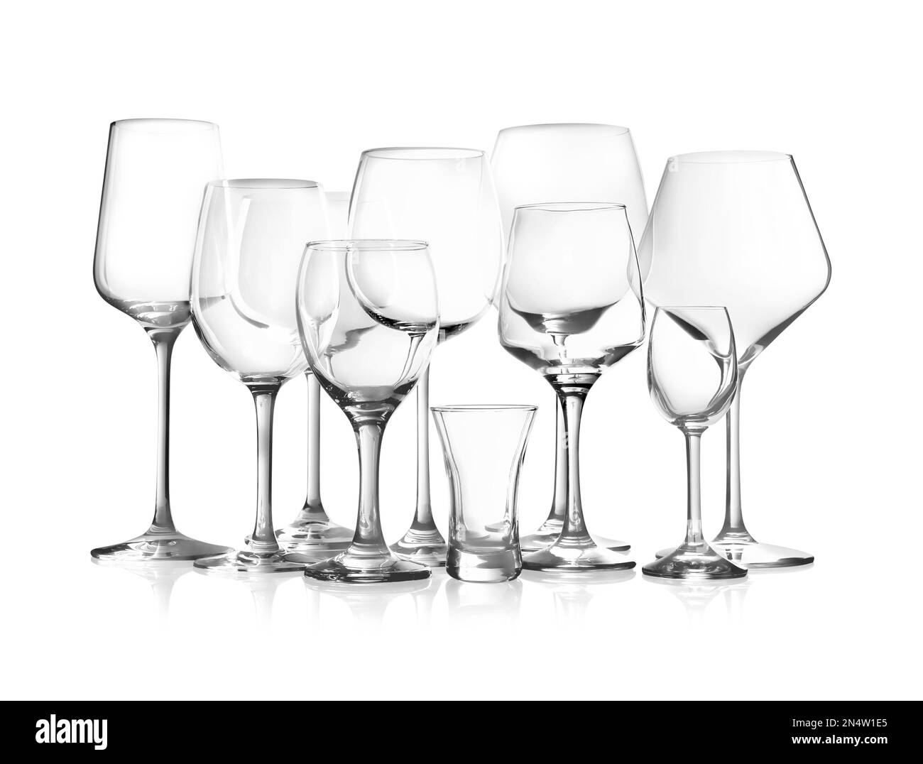 Set of new bar glassware on white background Stock Photo - Alamy Set of new bar glassware on white background Stock Photo - Alamy