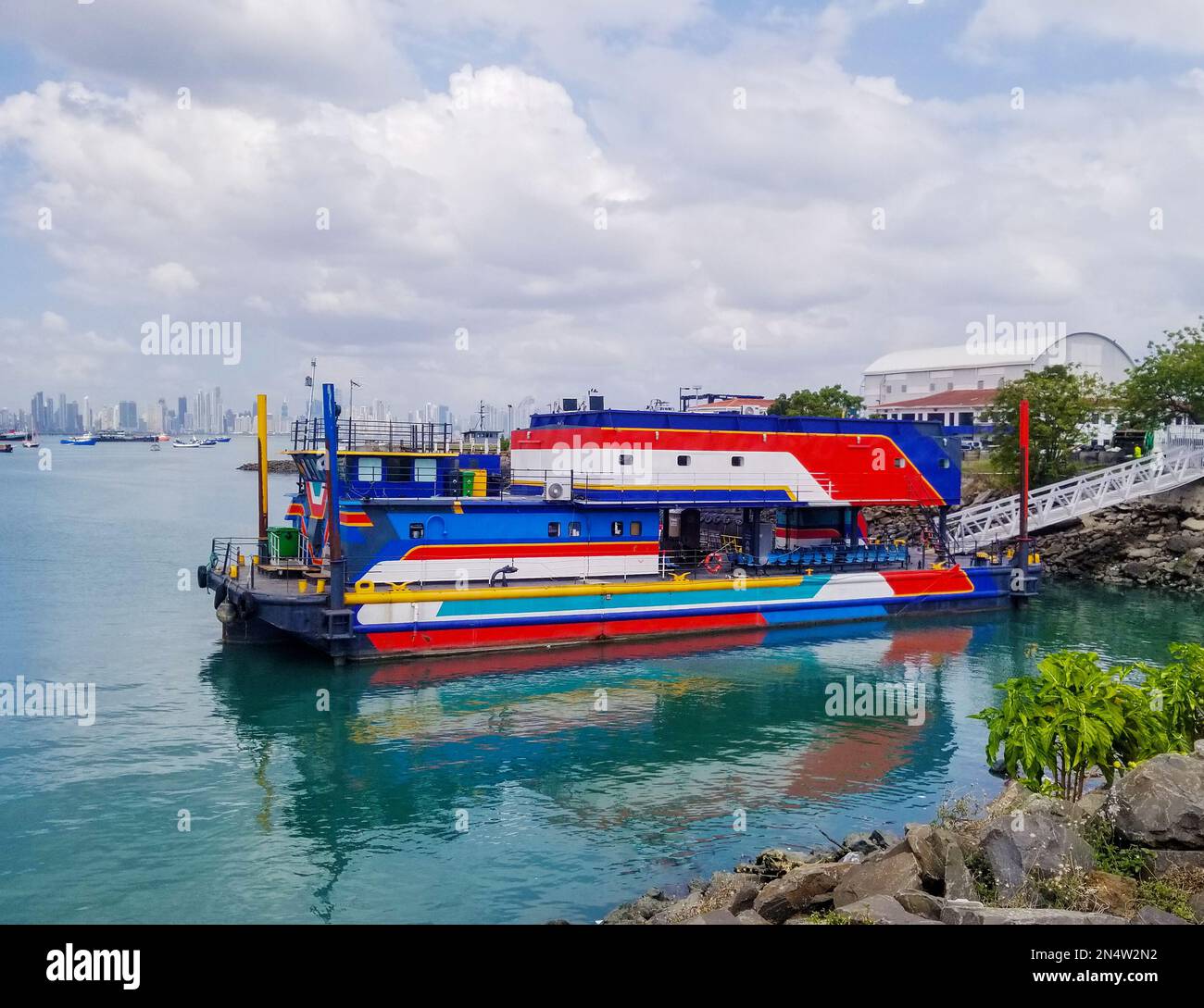 photo passenger ship of various colors Stock Photo - Alamy