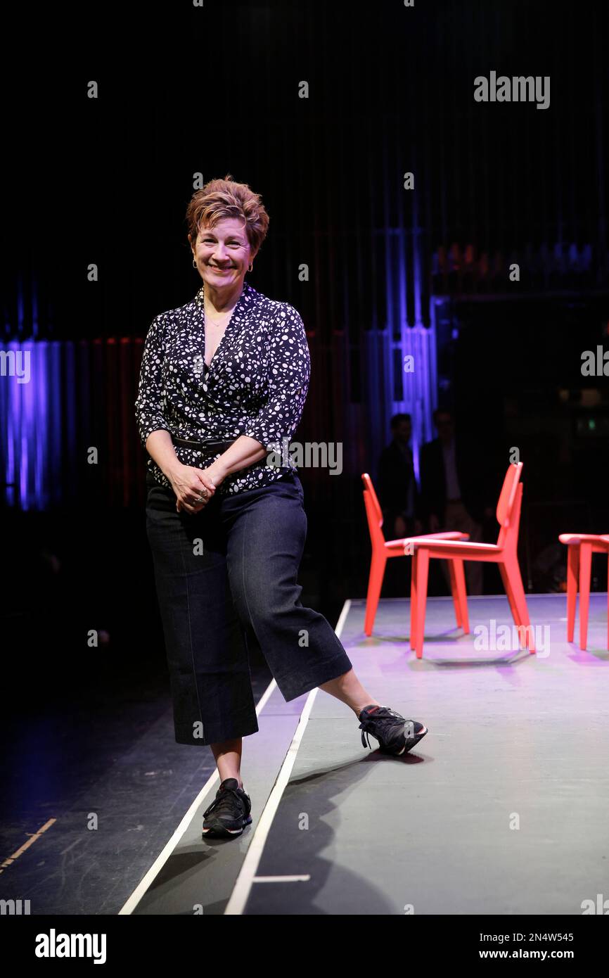 (l to r) Lisa Kron, the book writer and lyricist of the musical Fun ...