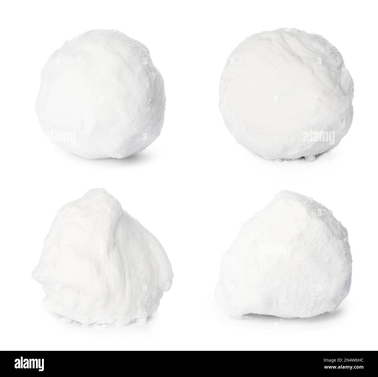 Set of different snowballs on white background Stock Photo - Alamy