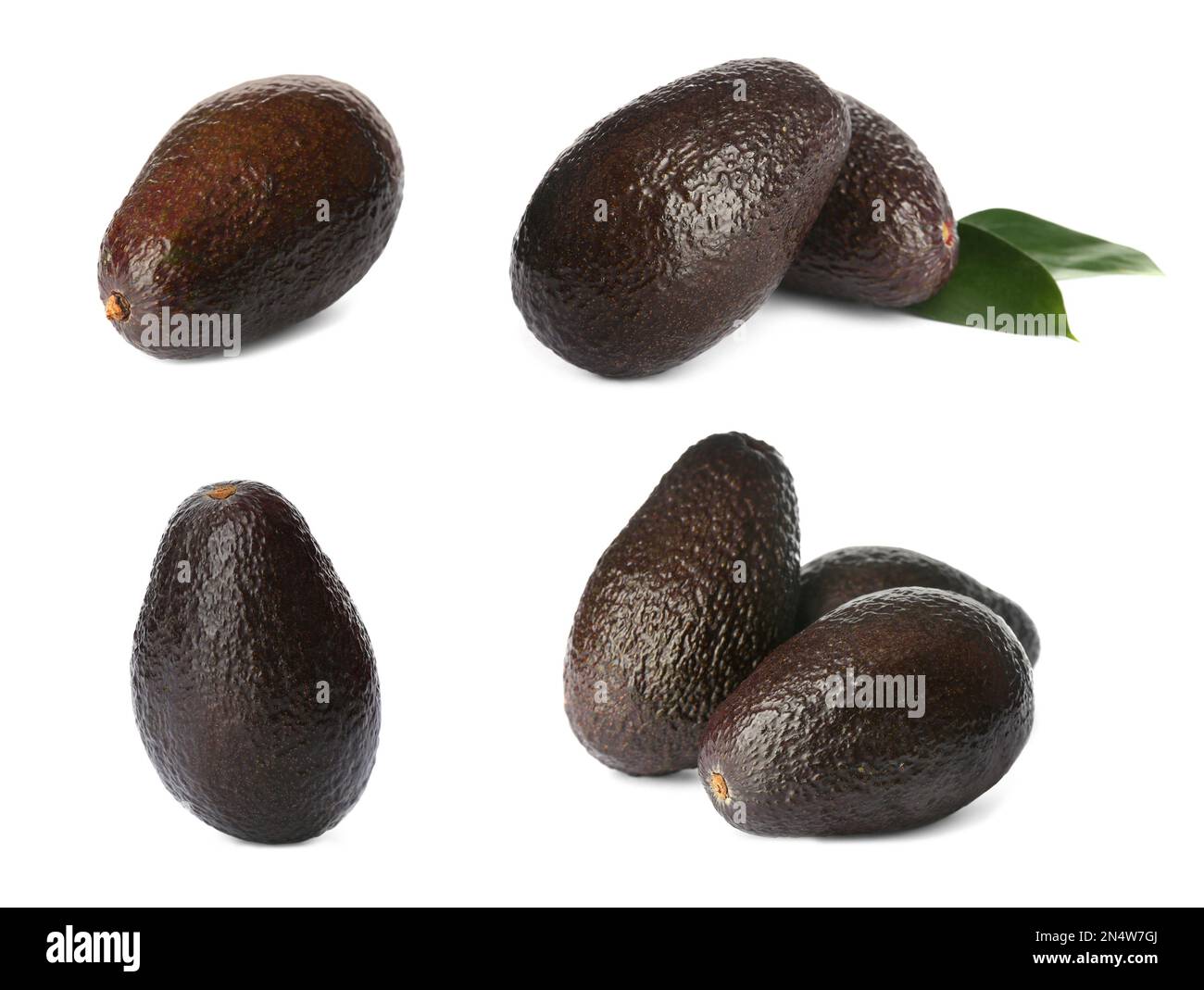 Set of ripe avocados on white background Stock Photo - Alamy