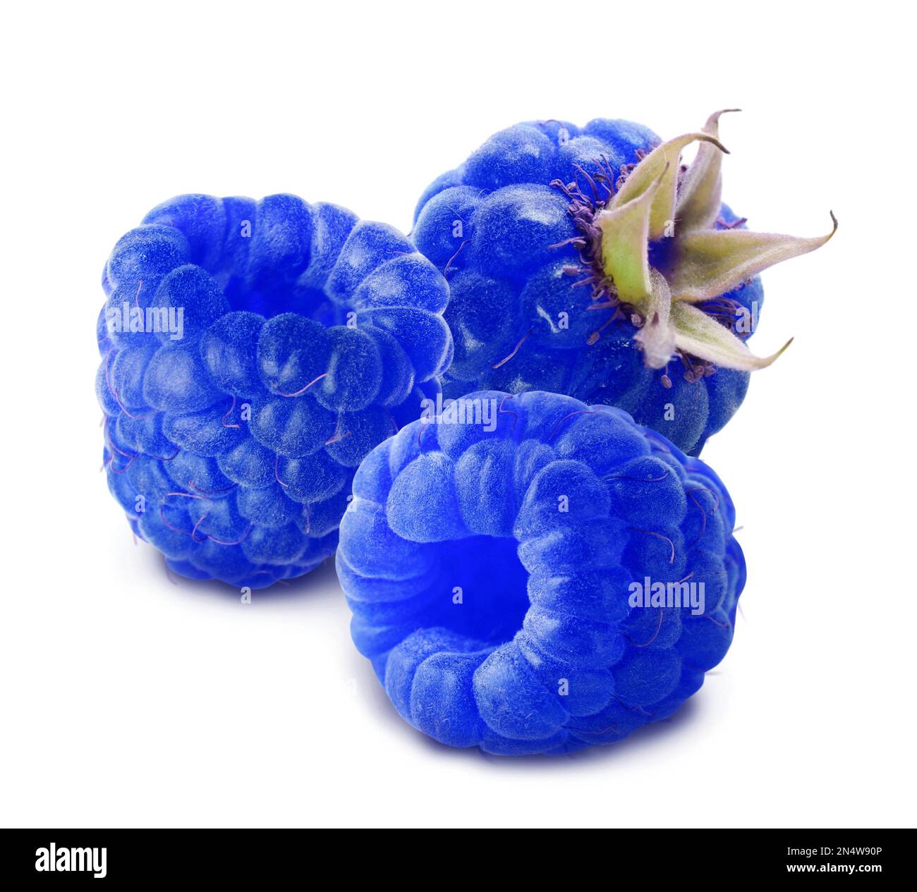 Fresh tasty blue raspberries on white background Stock Photo - Alamy