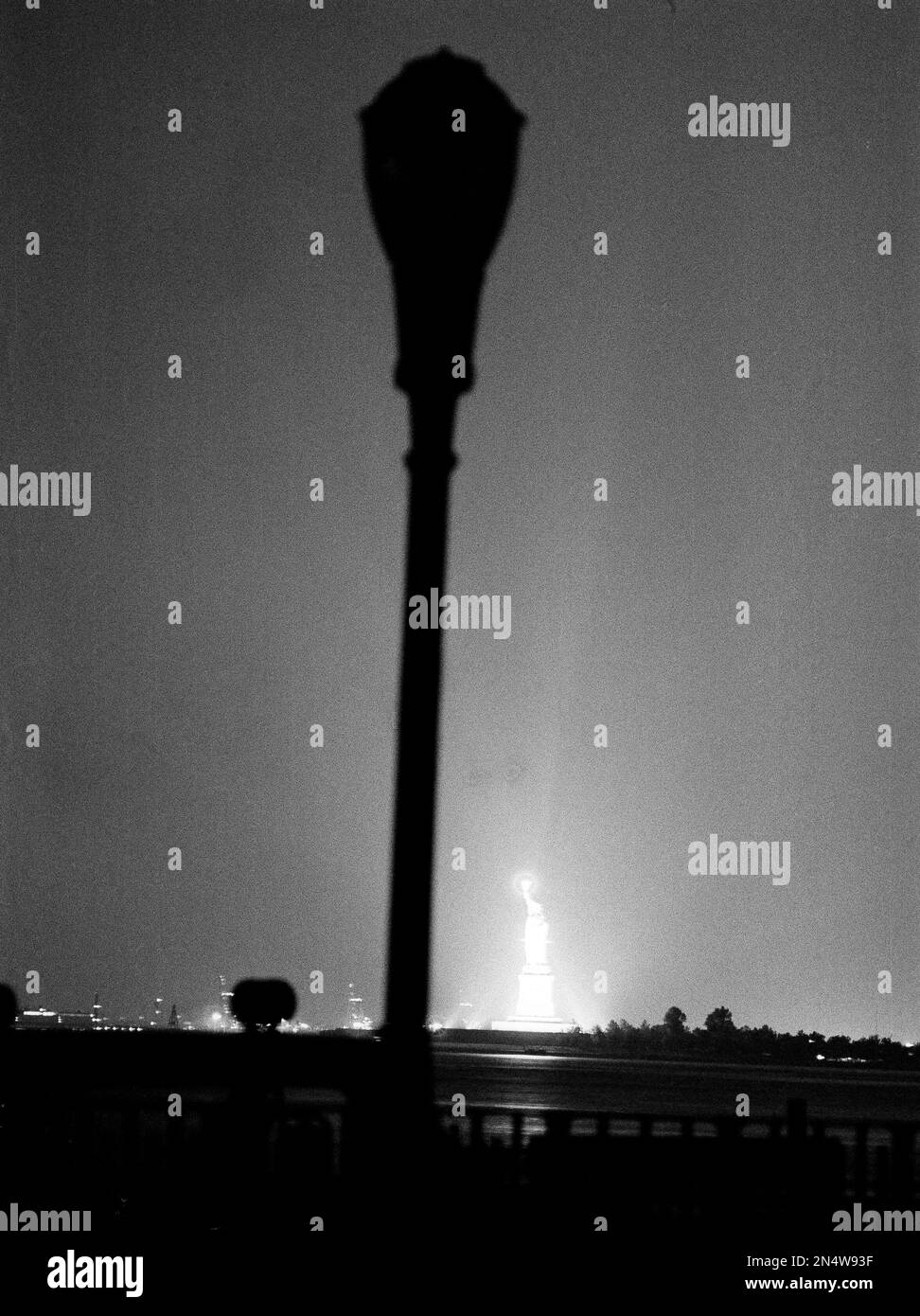 The Statue of Liberty, which receives its power from New Jersey, shines ...
