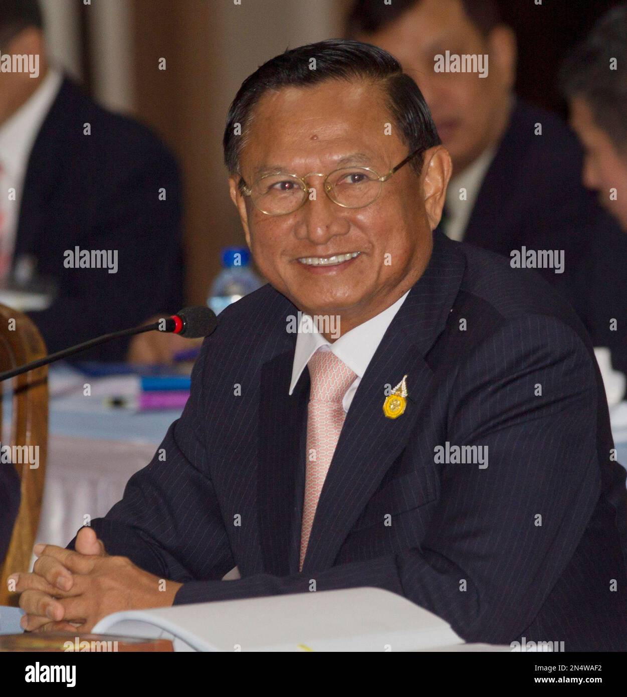 Election Commission President Supachai Somcharoen sits in a meeting ...