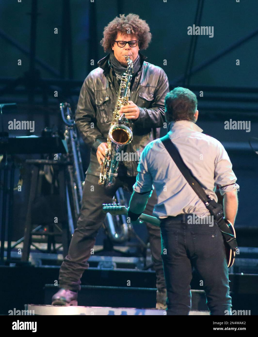 Jake Clemons performs with Bruce Springsteen and The E Street Band ...