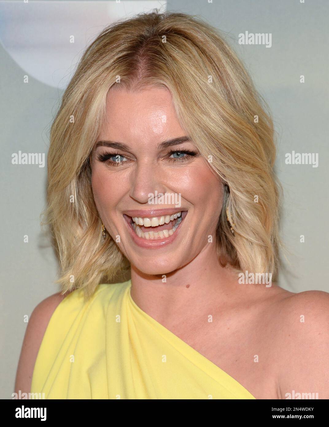 Rebecca Romijn poses backstage at the TNT and TBS Network 2014 Upfront ...