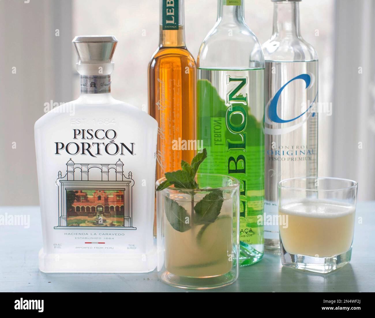 This April 28, 2014 photo shows (from left to right) Pisco Portion ...