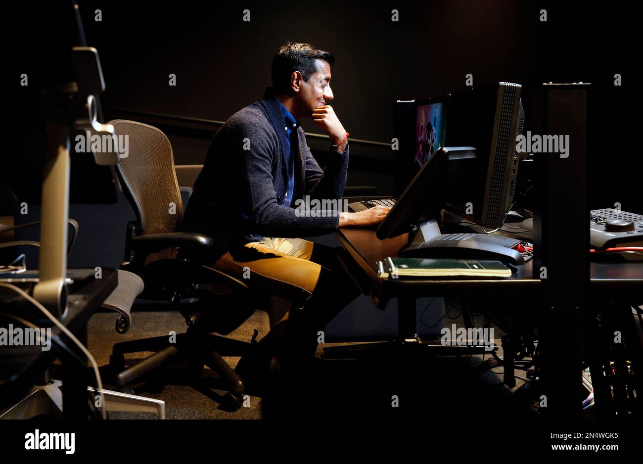 Pixar animator and short-film director Sanjay Patel at the control ...