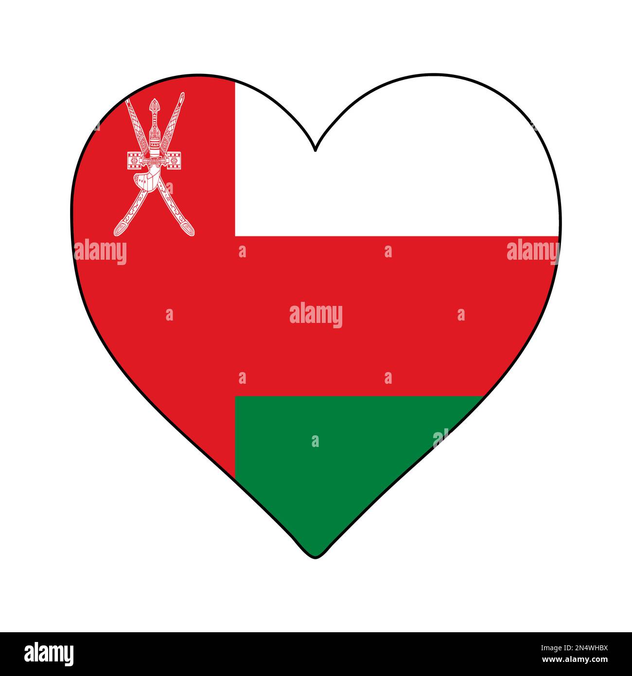 Oman Heart Shape Flag. Love Oman. Visit Oman. Middle East. Western Asia ...
