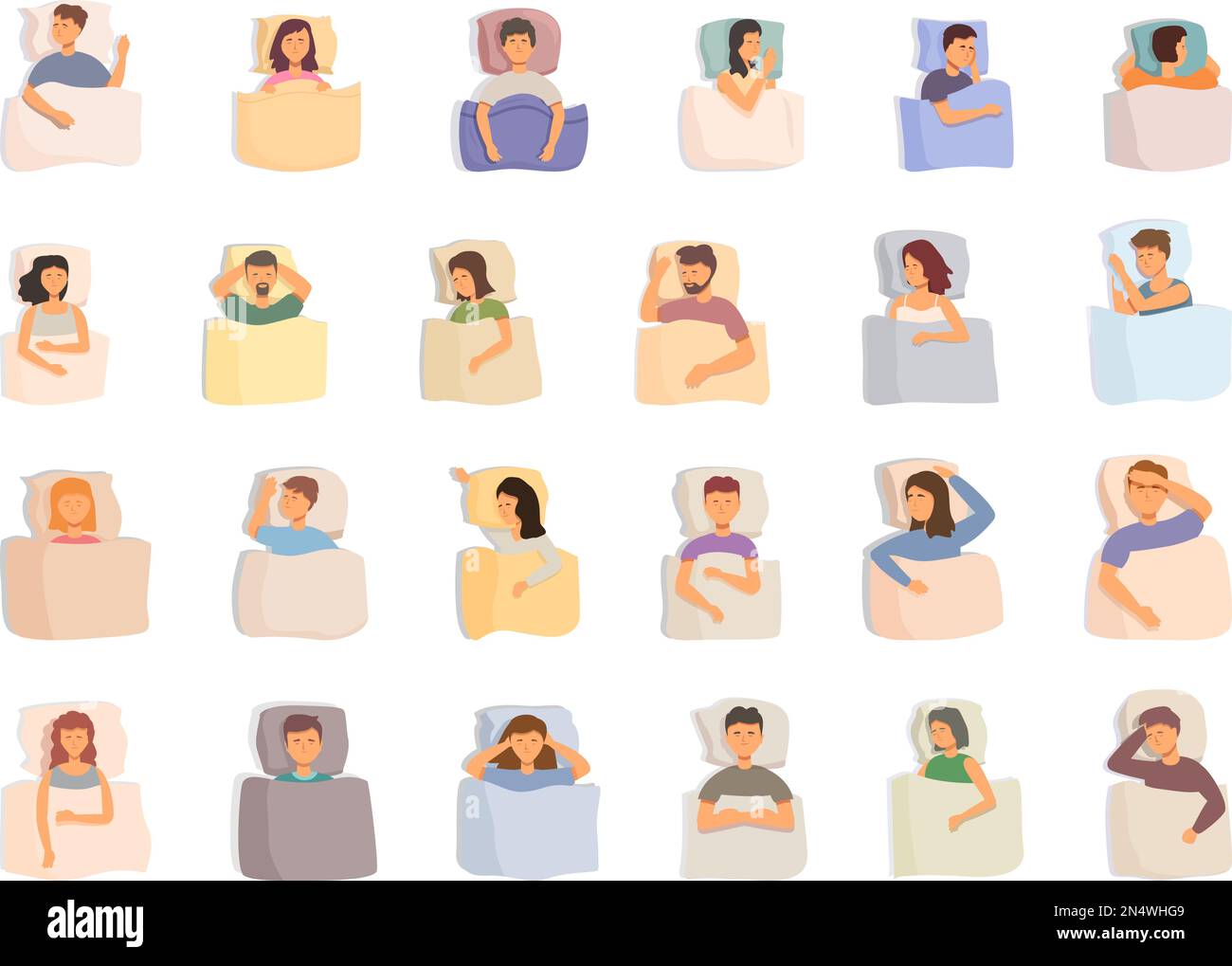 Senior woman sleeping bed Stock Vector Images - Alamy