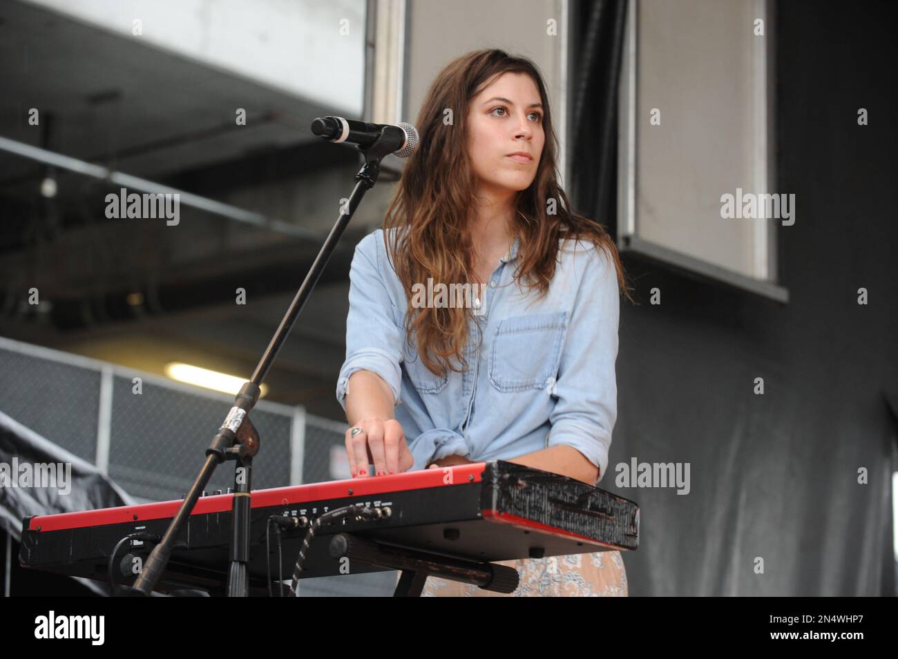 Katie Toupin with Houndmouth performing at the Shaky Knees Music ...