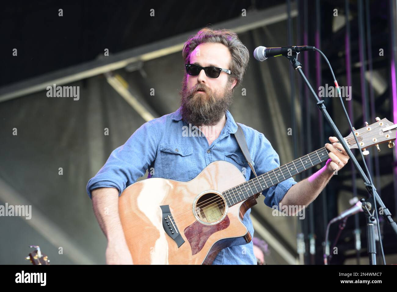 Samuel Beam with Iron & Wine performing at the Shaky Knees Music ...