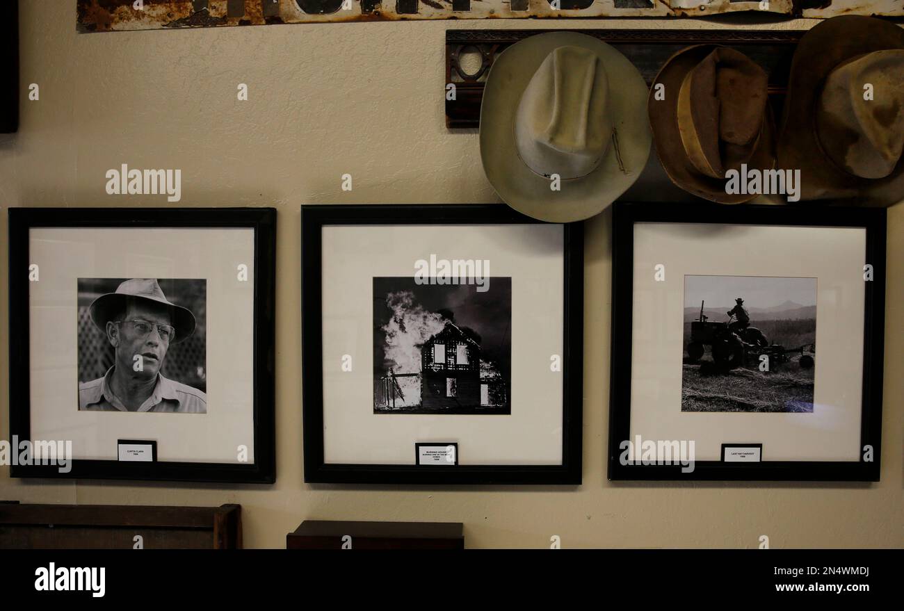 Several photographs by Dorothea Lange and Pirkle Jones are displayed at ...