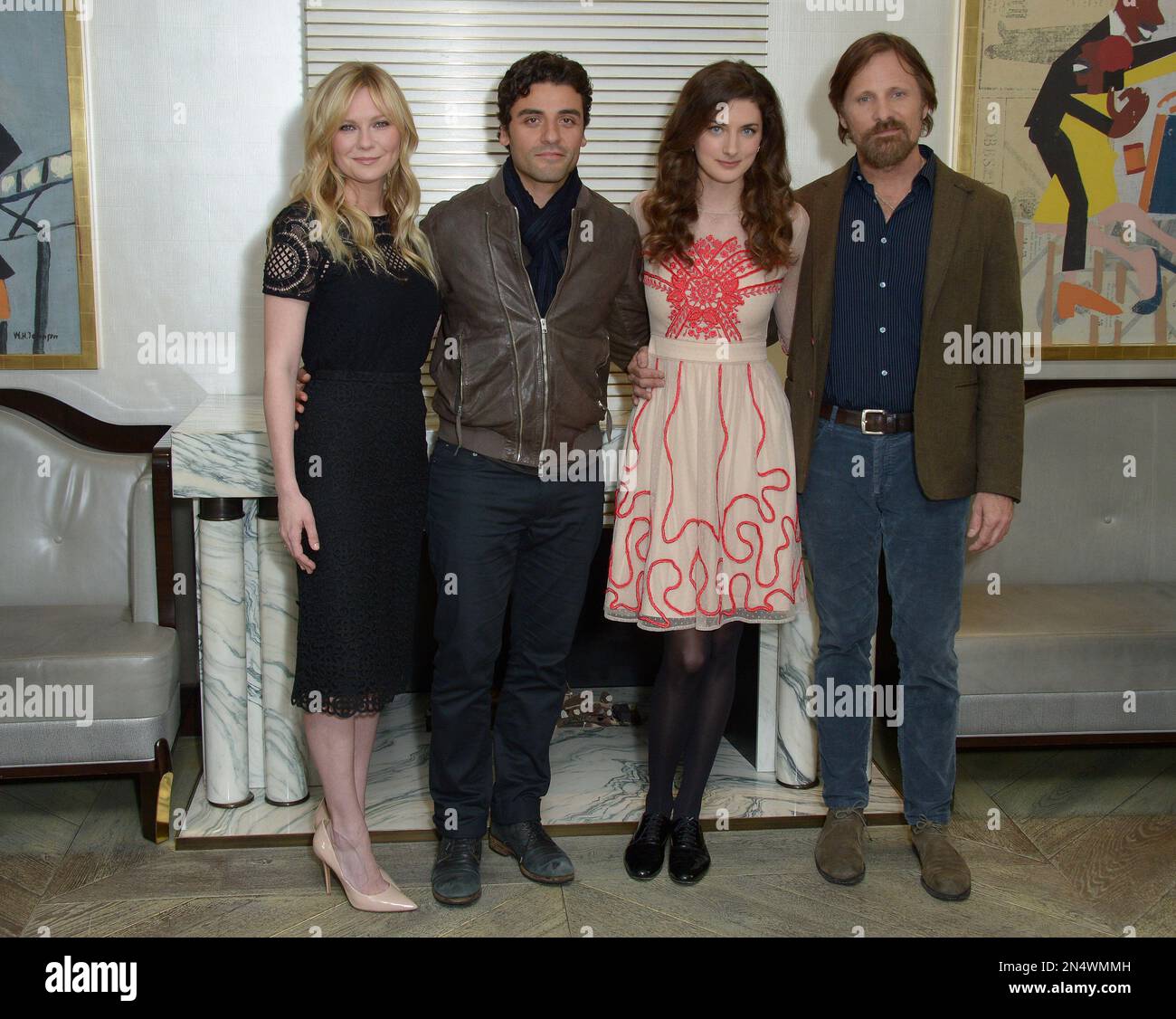Kirsten Dunst, Oscar Isaac, Daisy Bevan and Viggo Mortensen attend a ...