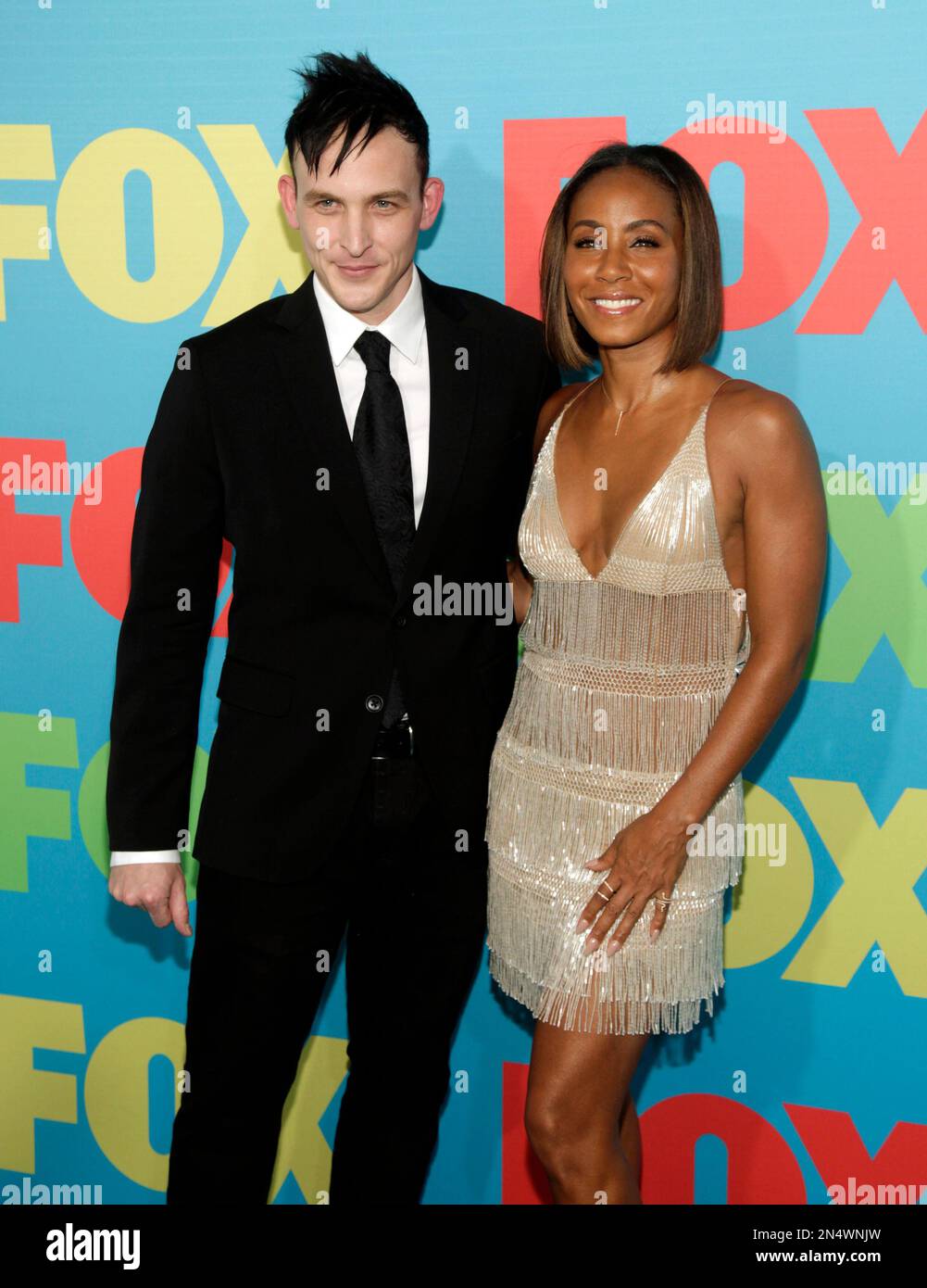 Actor Robin Lord Taylor, left, and actress Jada Pinkett Smith, right, attend the FOX Network ...