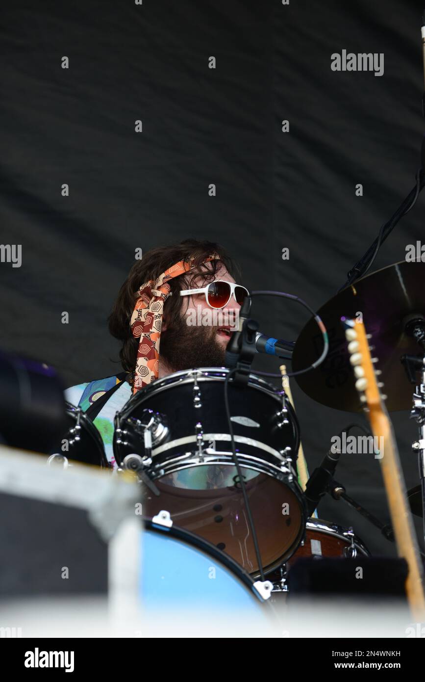 Dennis Ryan with Deer Tick performing at the Shaky Knees Music Festival ...