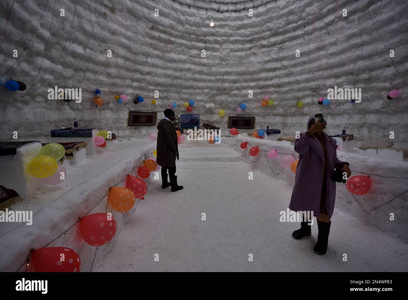 February 8, 2023, Srinagar, Jammu and Kashmir, India: Indian tourists ...