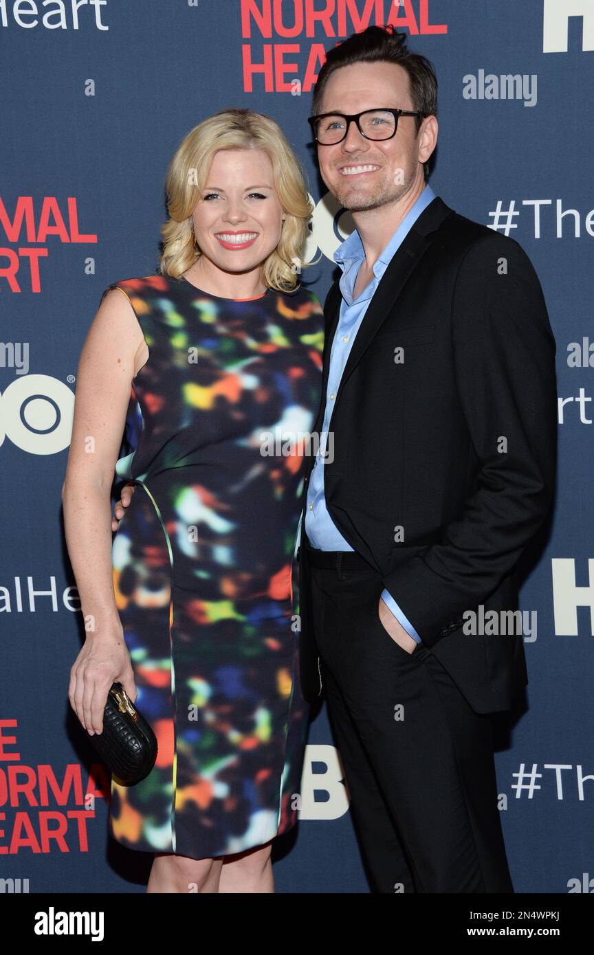 Megan Hilty and husband Brian Gallagher attend the premiere of HBO ...