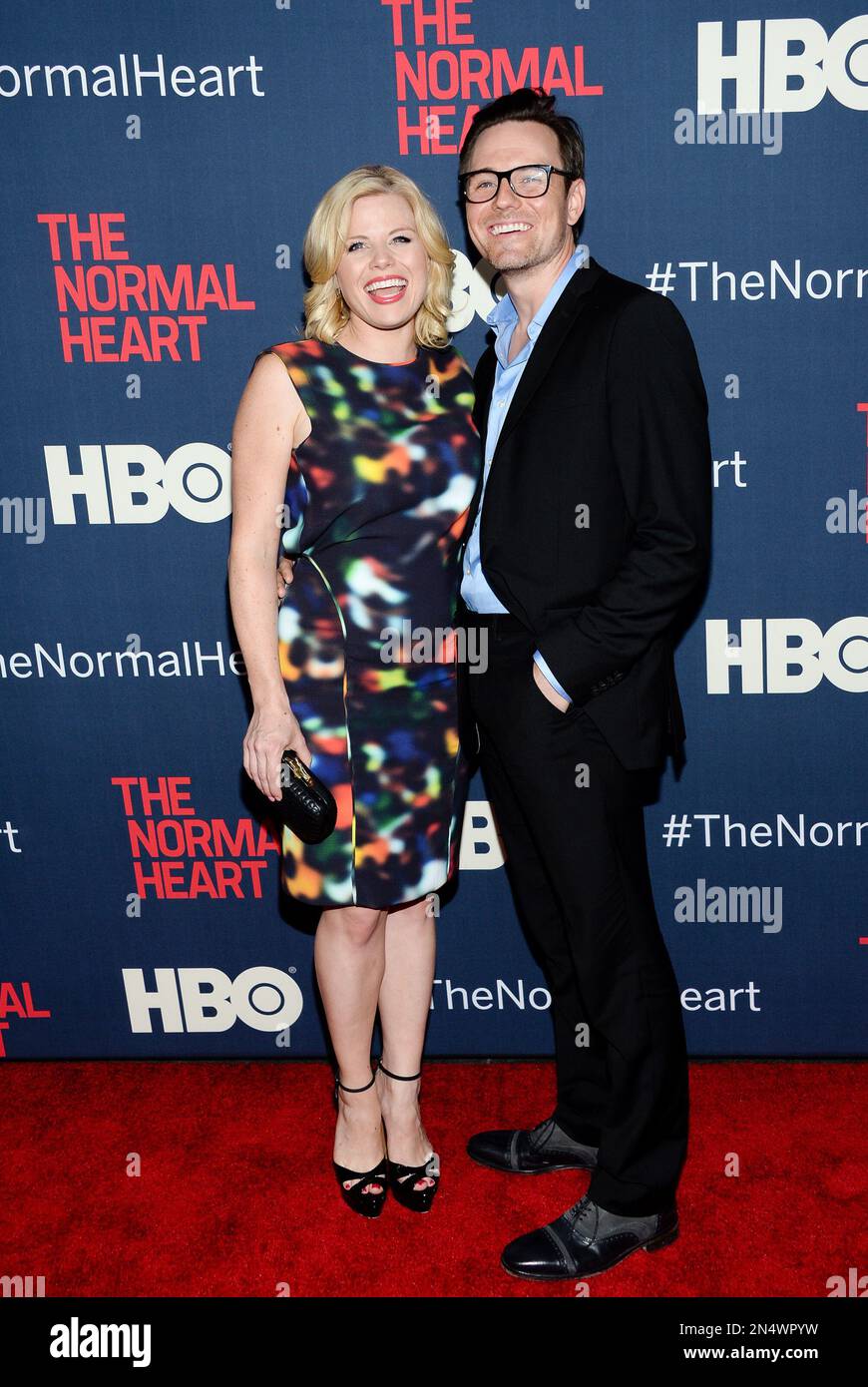 Megan Hilty and husband Brian Gallagher attend the premiere of HBO ...