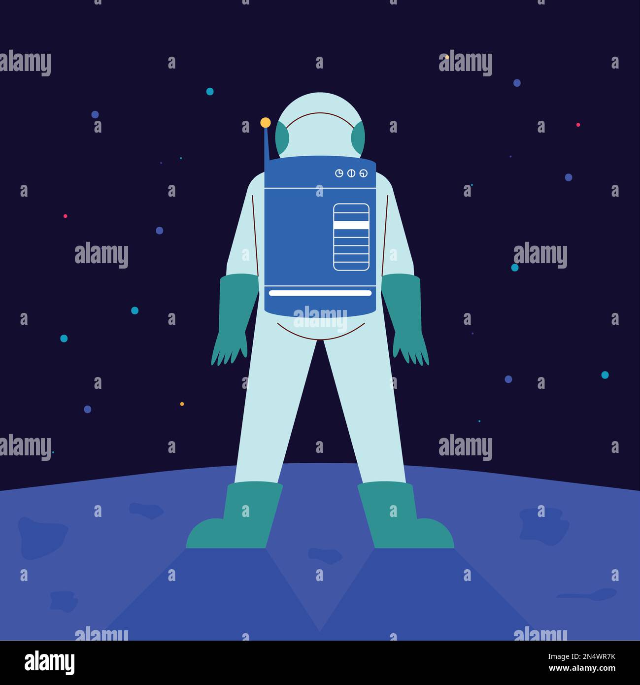astronaut standing space character scene Stock Vector Image & Art - Alamy