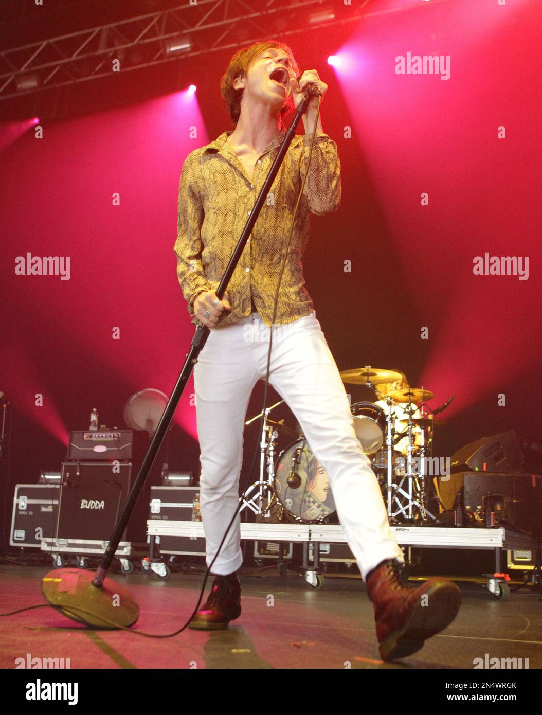 Matthew Shultz of the band Cage the Elephant performs in concert during ...