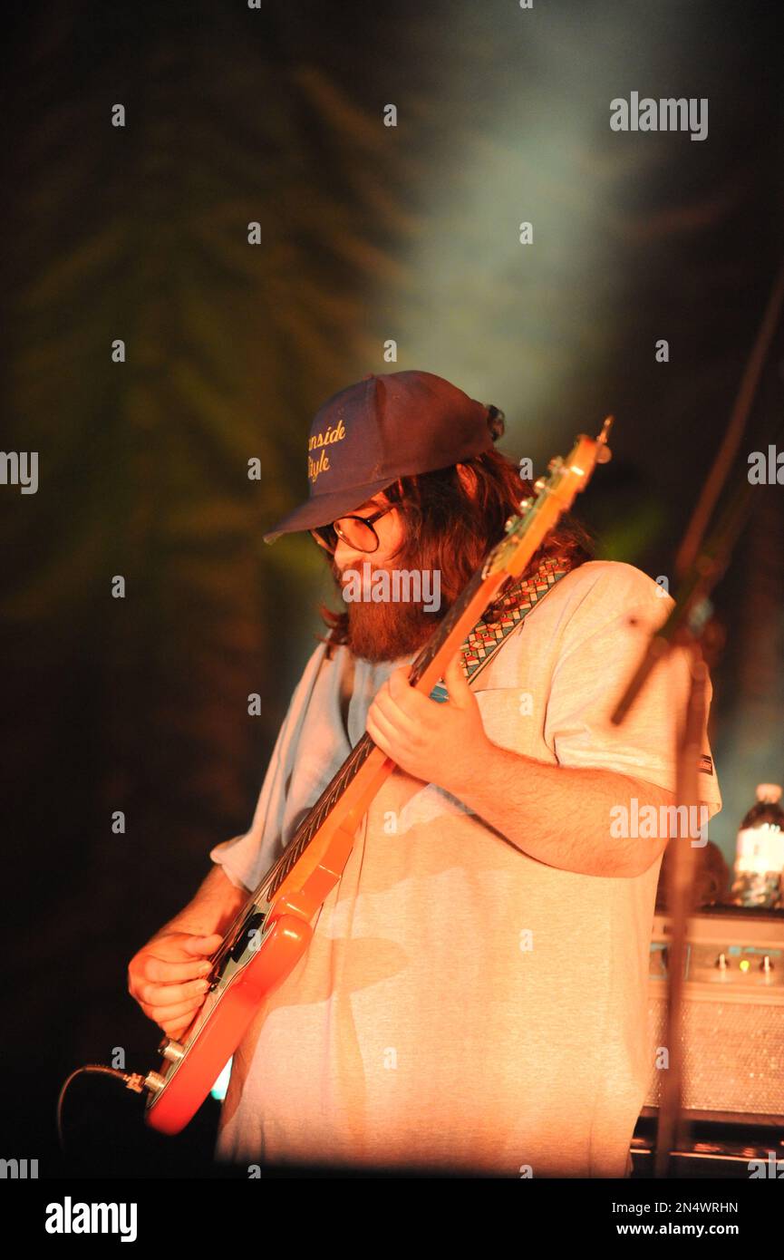 Zac Cockrell with Alabama Shakes performing at the Shaky Knees Music ...