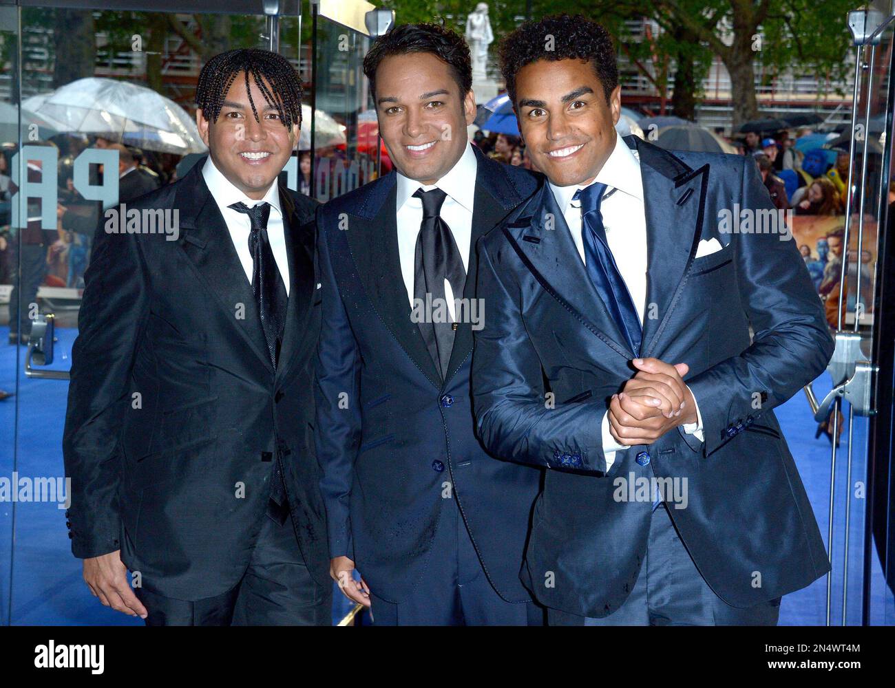 3T band members pose for photographers for the UK premiere of X-Men ...