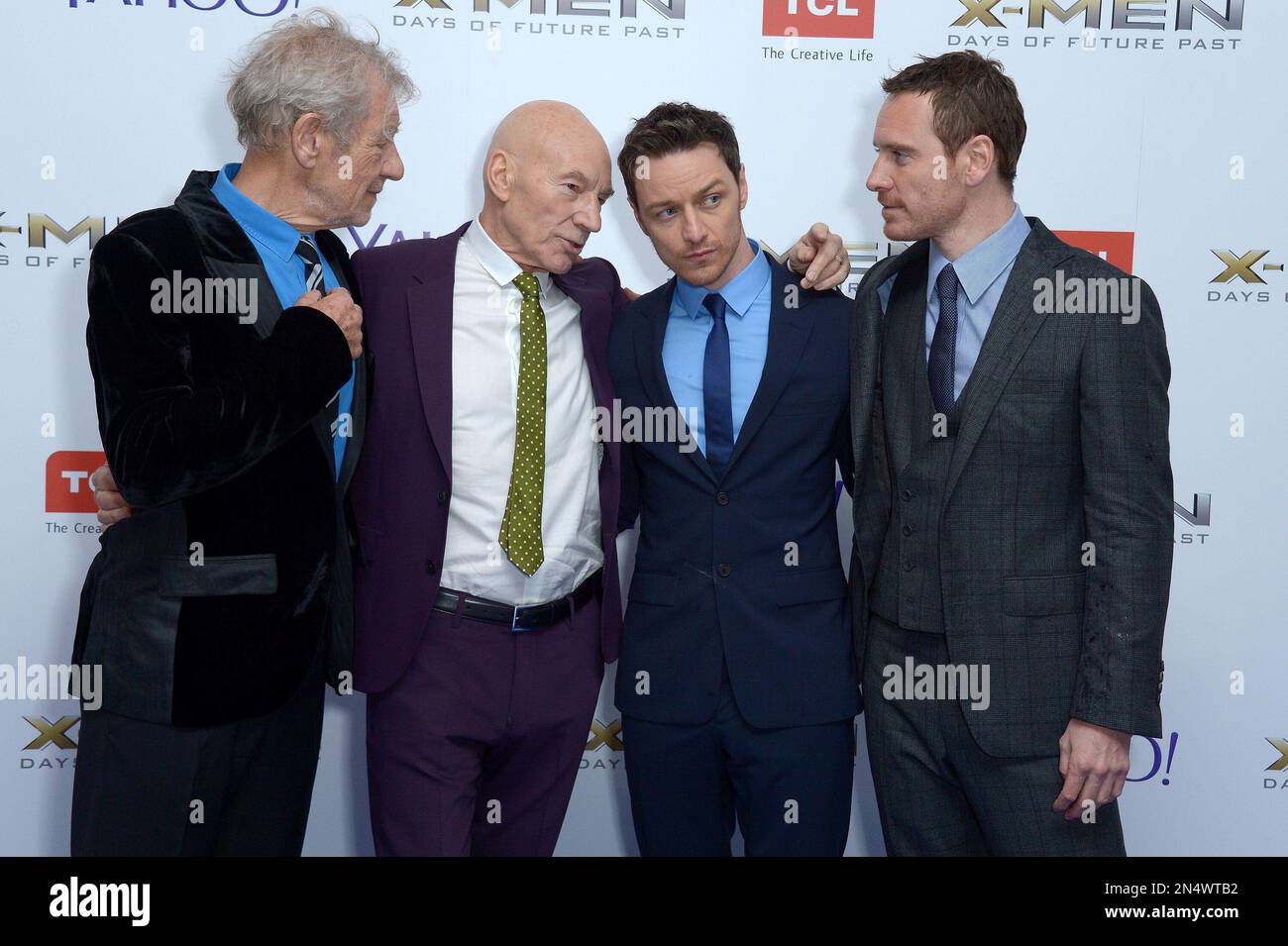From left, actors Ian McKellen, Patrick Stewart, James McAvoy and ...