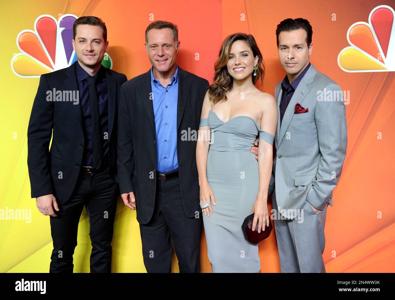 "Chicago P.D." cast members, from left, Jesse Lee Soffer, Jason Beghe ...
