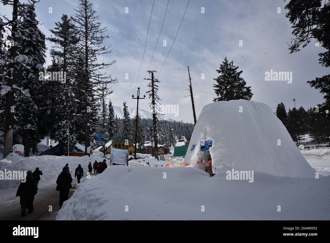 February 8, 2023, Srinagar, Jammu and Kashmir, India: Tourists visit ...