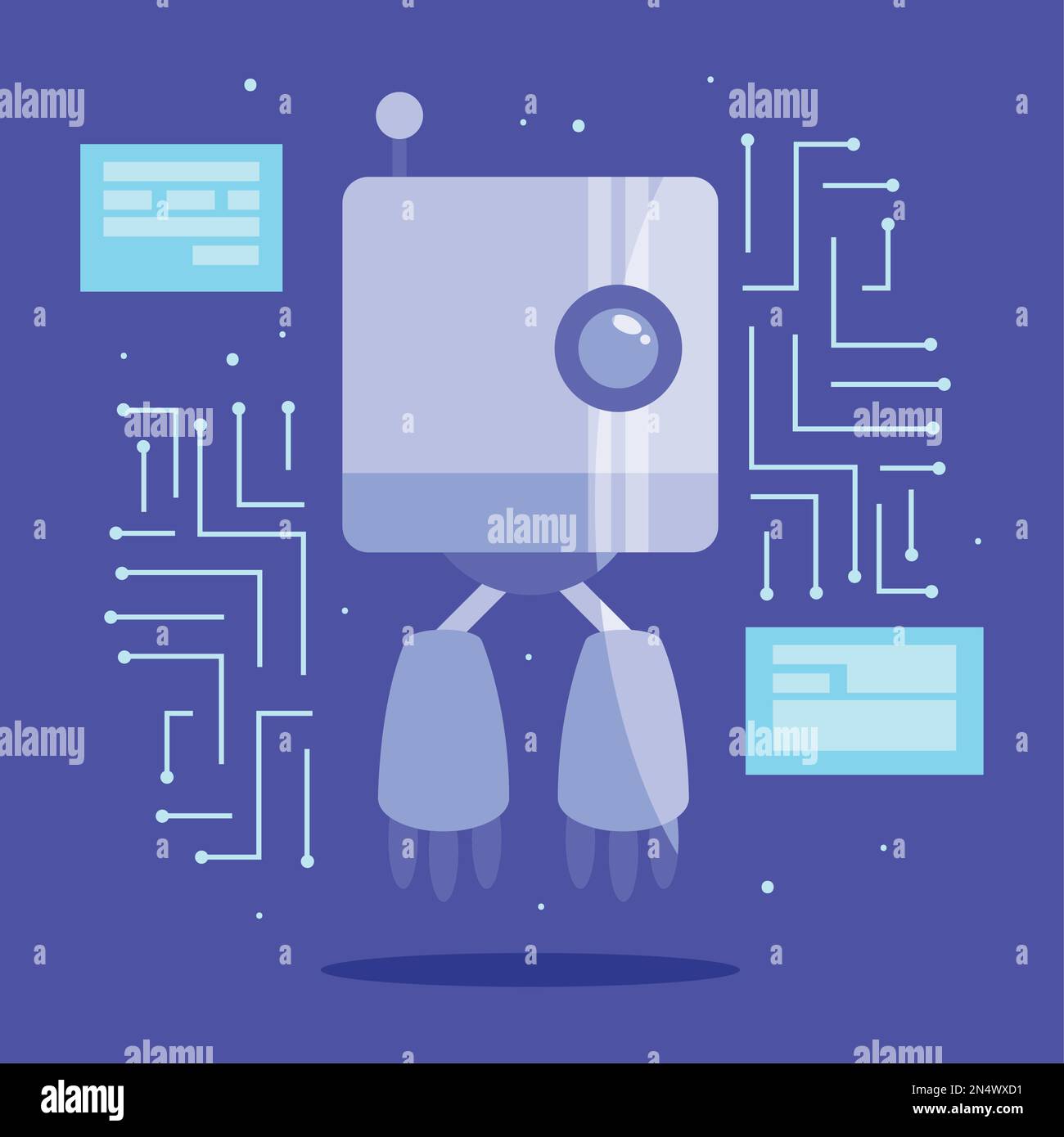 robot futuristic with circuit character Stock Vector Image & Art - Alamy