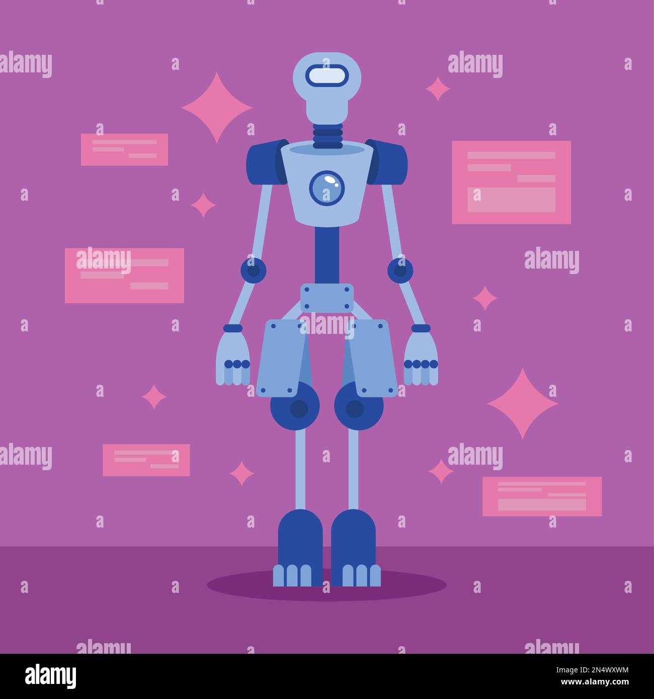 tall robot futuristic tech character Stock Vector Image & Art - Alamy