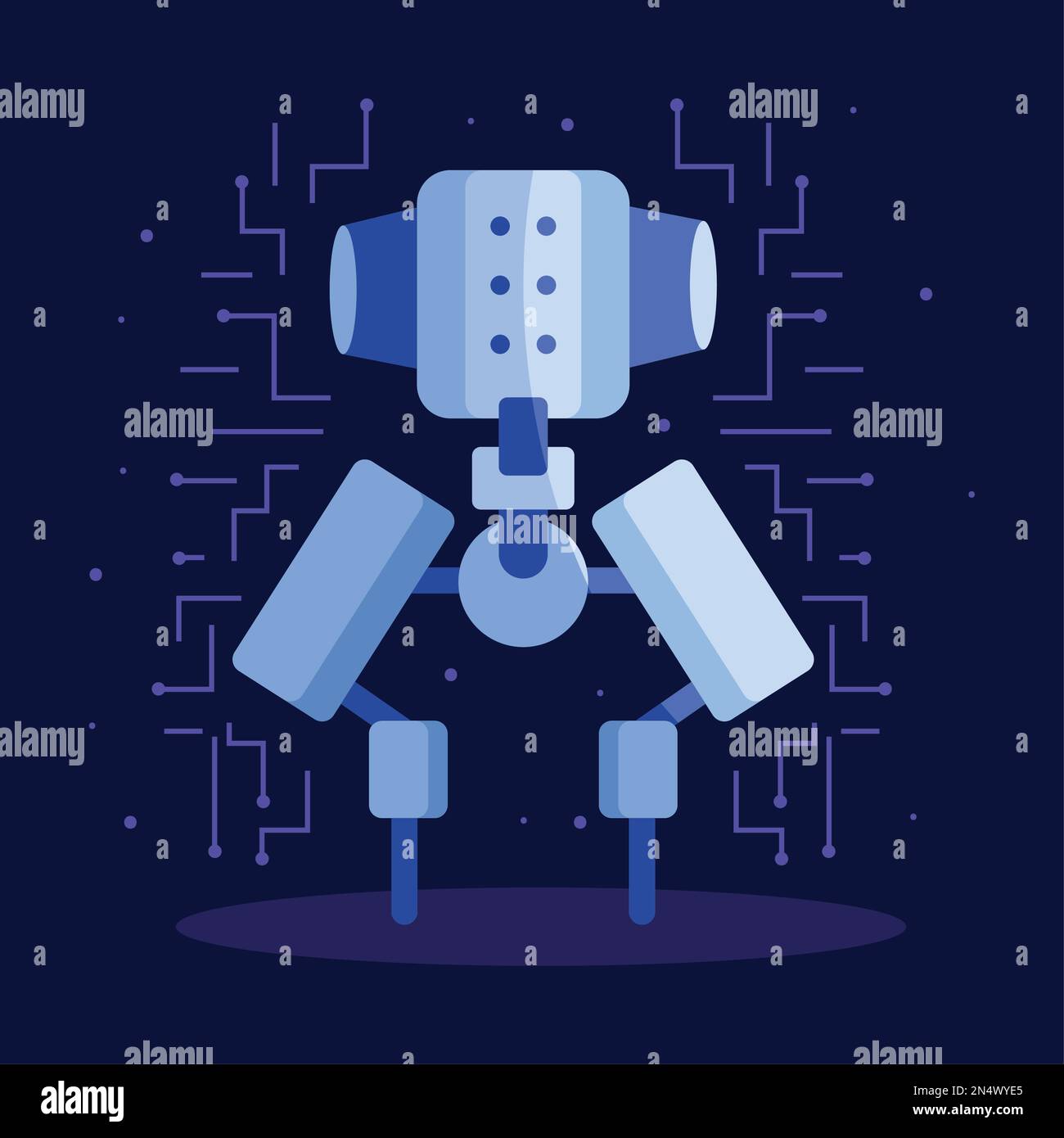 blue robot futuristic tech character Stock Vector Image & Art - Alamy