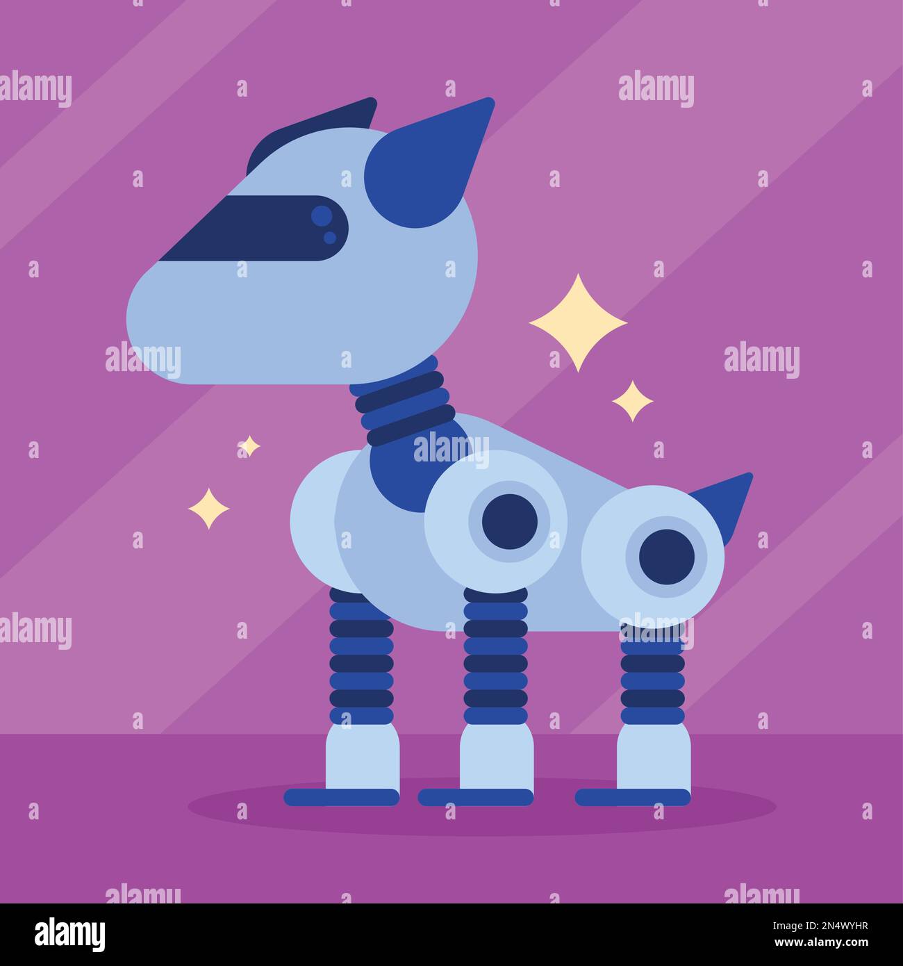 dog robot futuristic tech character Stock Vector Image & Art - Alamy