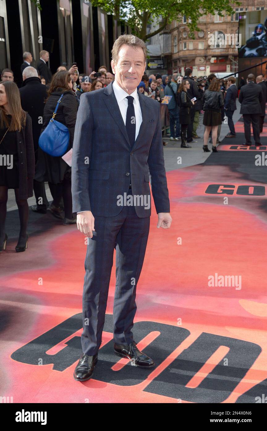 Bryan Cranston poses for photographers on the red carpet for the UK ...
