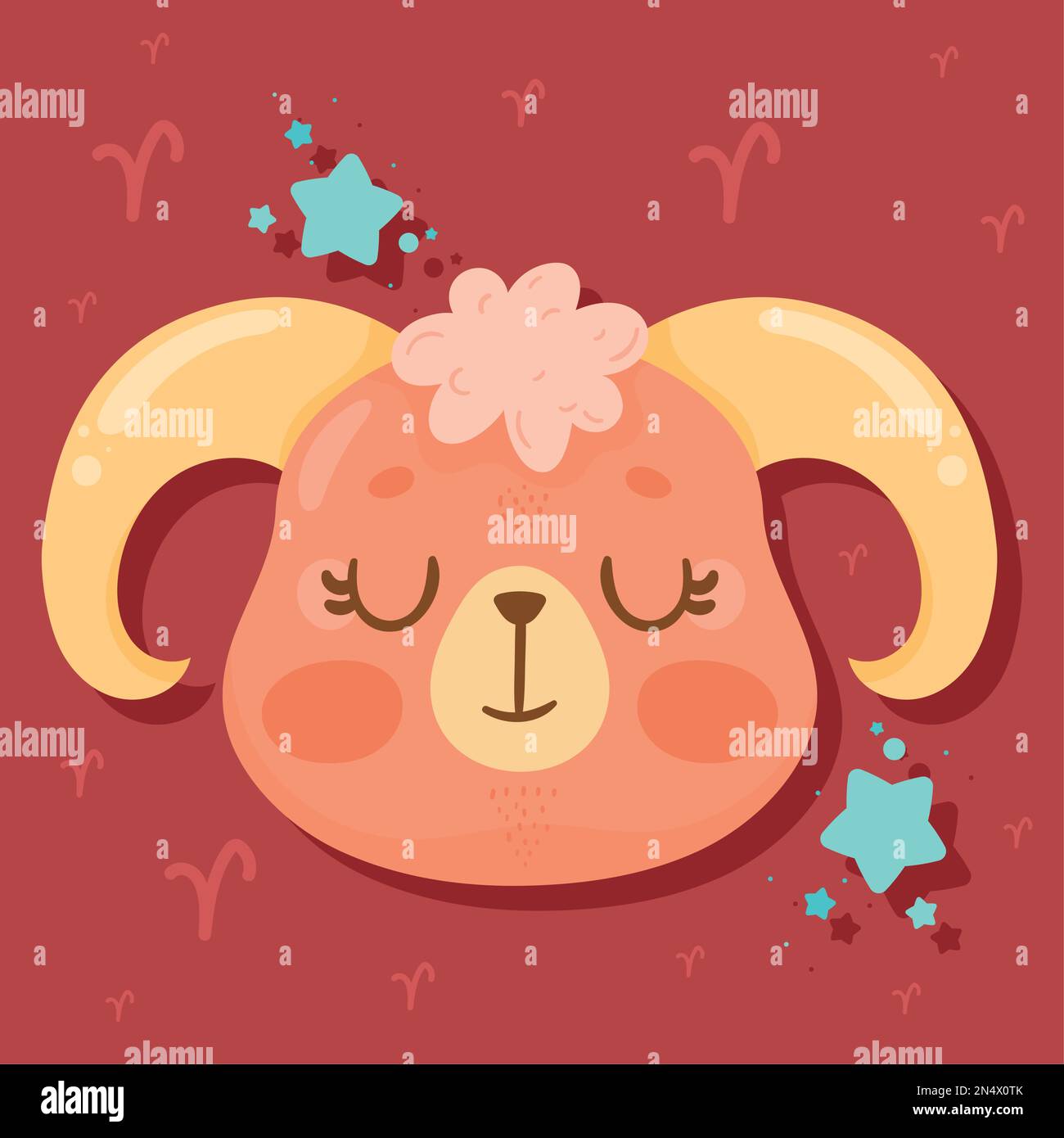 aries zodiac sign cute icon Stock Vector Image & Art - Alamy